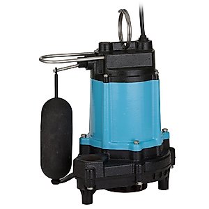 Little Giant 10EC-CIA-SFS 115-Volt, 1/2 HP, 4020 GPH Automatic Cast Iron Sump/Effluent Pump with polypropylene base, integrated snap-action float switch and 10-ft. cord, Blue, 510803