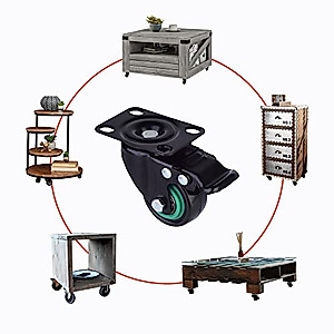 Caster Wheels 2 inch Heavy Duty with Brake,Swivel Plate(2.76 * 1.97 inch) Casters Set of 4 Total Load Capacity 616 lbs,No Floor Marks,Silent Polyurethane (PU) for Dolly Furniture Wheels