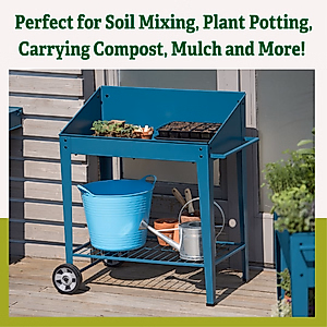 Gardener's Supply Company Colorful Tubtrug, 7 Gallon, Flexible Lightweight Gardening Basket, Indoor Outdoor Multi-Use (Sky Blue)