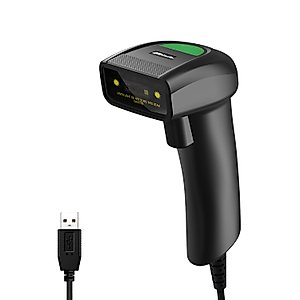 Alacrity 2D 1D USB Barcode Scanner,QR Datamatrix PDF417 Handheld Wired Bar Code Reader, Capture Codes from Screen for Warehouse, Store, Supermarket, Black
