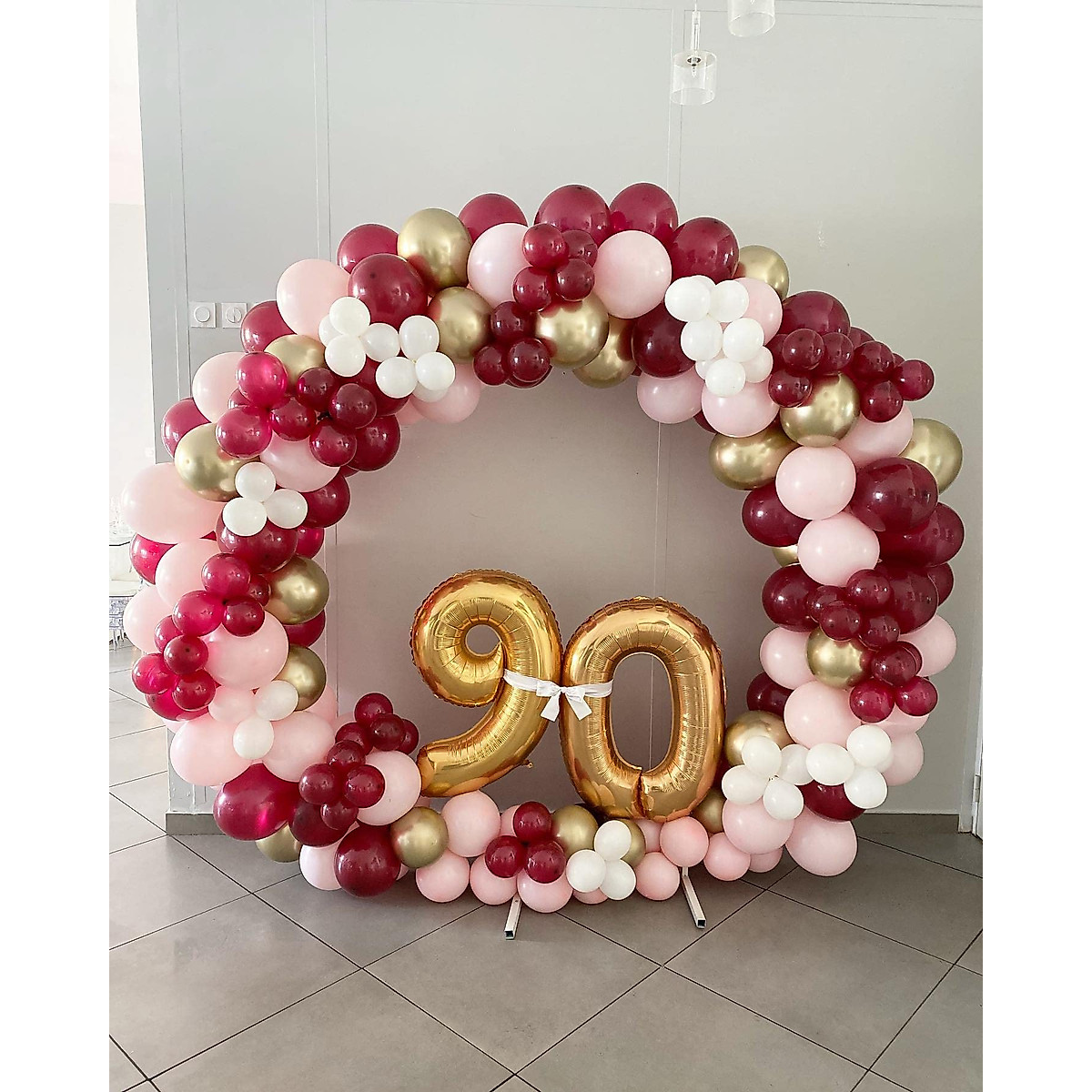 Janinus Burgundy Balloon Garland Arch Kit Maroon Balloons 12 In 5 In 80pcs Wine Red Balloons Matte Balloons for Graduation Wedding Bridal Shower Birthday Party Anniversary & Women Party Decoration