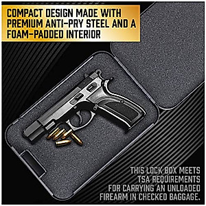 HORUSDY Lock box for Guns and Valuables,Portable Security Case Lock Box Safe with Combination Lock