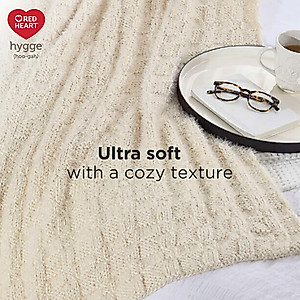 Red Heart Hygge Yarn, 3 Pack (8 Ounce), Pearl 3 Count