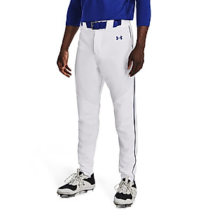Under Armour Men's Utility Baseball Straight Leg Pant Pipe 22, (101) White/Royal/Royal, Small