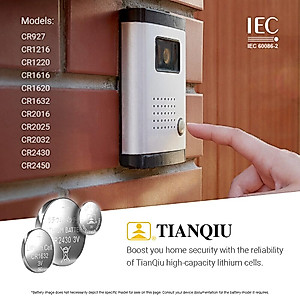 TIANQIU 2032 Battery (CR2032/ DL2032/ E-CR2032/ SB-T51/ LF1/ 2V) Lithium 3v (1 Pack of 5)