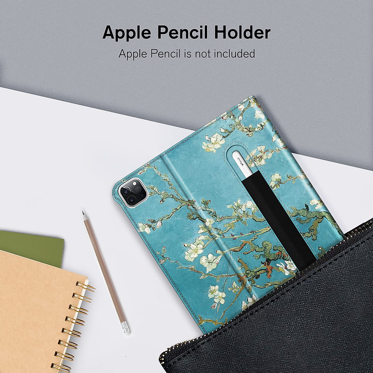 Fintie Case for iPad Pro 11-inch (4th / 3rd Generation) 2022/2021 - Multiple Angles Viewing Folio Stand Cover with Pencil Holder & Pocket, Also Fit iPad Pro 11" 2nd/1st Gen, Blossom