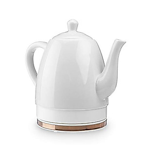Pink Up Noelle Electric Tea Kettle, Gooseneck Kettle, Hot Water Dispenser, Pour Over Coffee, Automatic shut off, Cordless, Electric Teapot, 1.5L, Ceramic, Grey