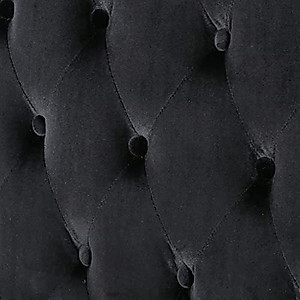 Christopher Knight Home Leora Modern Glam Tufted Velvet Wingback Loveseat, Black / Dark Brown