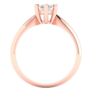 1 Ct Brilliant Marquise Cut Clear Simulated Diamond 14K Rose Gold Solitaire Engagement Promise Bridal Anniversary Ring Size 7