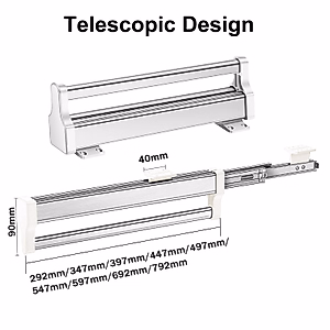 Pull Out Clothes Hanger Rod Adjustable Wardrobe Clothing Rail Hanger Rack Bar for Pants Clothes Stainless Steel (547mm/21.5inch)