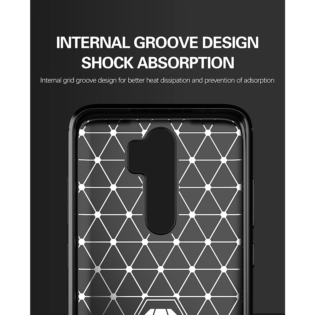 EUAGVQY for Xiaomi Redmi Note 8 Pro Case Carbon Fiber Soft TPU Anti-Slip Durable Lightweight Protective Phone Cover for Redmi Note 8 Pro,Black