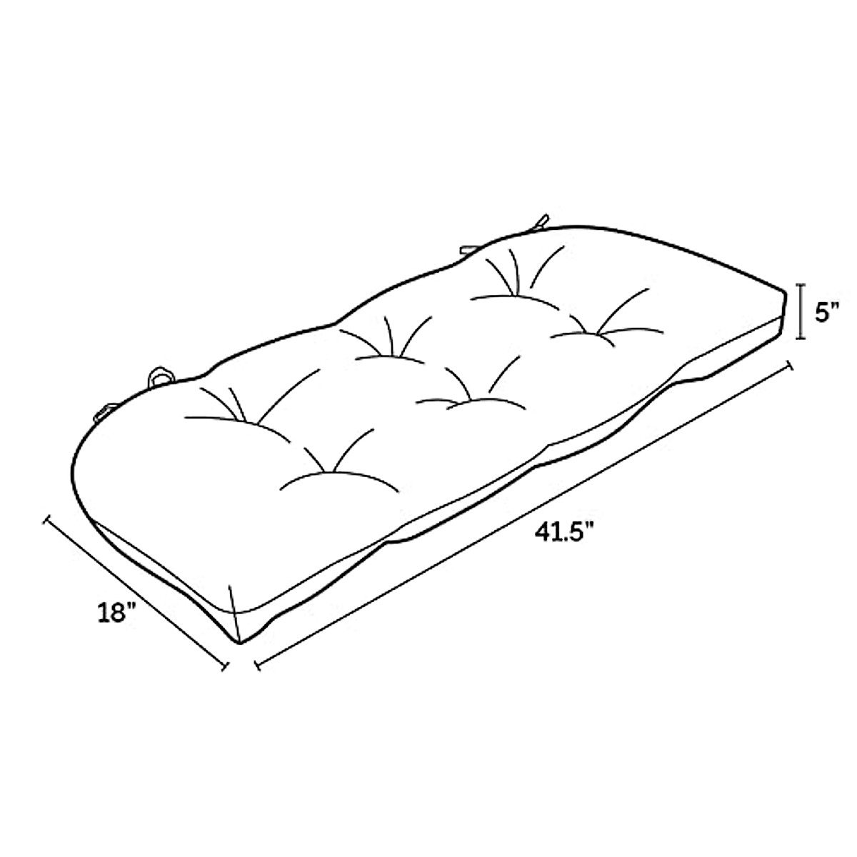 Arden Selections Outdoor Wicker Settee Cushion 41.5 x 18, Sapphire Blue Leala