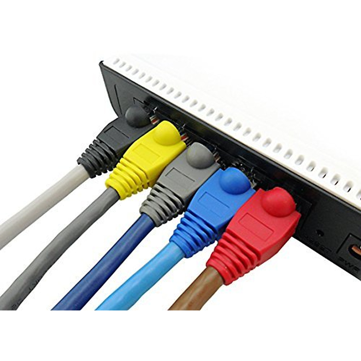 Accessbuy 100 Pack RJ45 CAT6 CAT6E CAT5 CAT5E Ethernet Network Cable Strain Relief Boots Cable Connector Plug Cover Mixed Color for Laptop