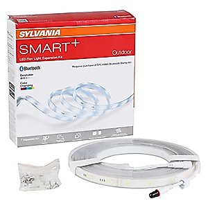 Sylvania Smart 16.4 ft Bluetooth Mesh Outdoor LED Flex Light Strip Expansion Kit for Alexa / Google / Apple HomeKit, RGBTW Full Color, Dimmable, Accessories Included, Outdoor Rated - 1 Pack (75778)