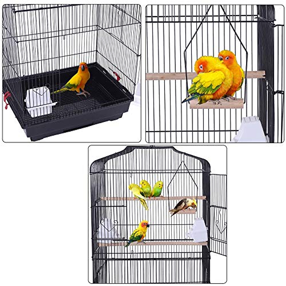 YJJT Bird House Pole Birdcages Bird Cages for Parakeets - Bird Carrier Box with Stand - Breeding Nest Perch Habitat, Slide-Out Tray, Easy to Move, for Lovebirds, Parrotlets, Swallows, 59 Inches