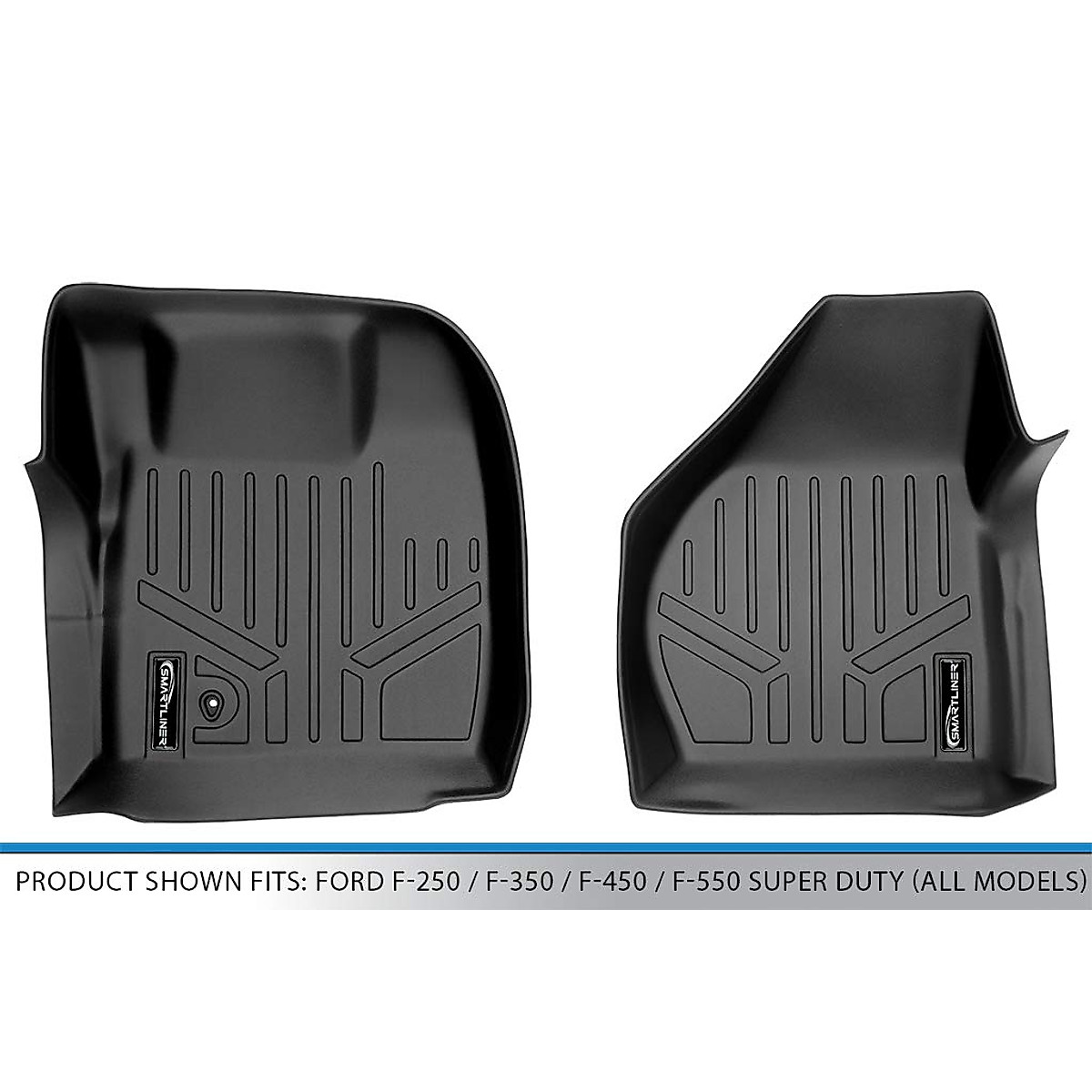 MAXLINER Floor Mats 1st Row Liner Set Black for 2008-2010 Ford F-250 / F-350 / F-450 / F-550 Super Duty (All Models)