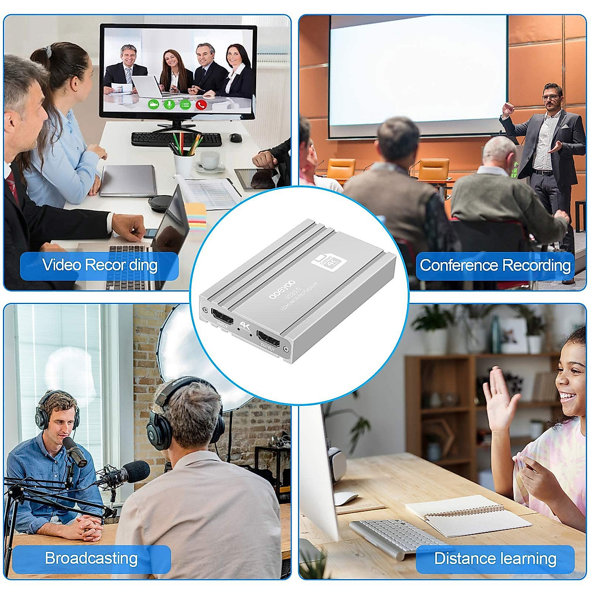 Gaming Video Capture Card 4K/2K/1080P 120 FPS & HDR Passthrough, NV12 Near-Zero Latency, Certified for OBS, USB 3.0, Plug & Play, Record & Stream with PC, PS5, PS4,Xbox, Switch