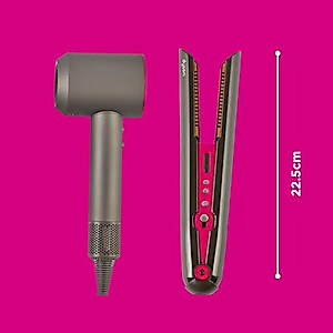 Casdon Dyson Toys - Supersonic & Corrale Deluxe Styling Set - Toy Straightener & Hairdryer with Real Function - Features Interactive Lights & Sounds - for Children Aged 3+