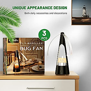 Taschyas 3 Pcs Upgraded Food Fans for Indoor Outdoor Tables with Rechargeable Lithium Battery Breakthrough Hollow Design (Candles Not Include)