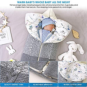 Baby Swaddle Blanket Stroller Wrap,Soft Thick Fleece Warm Blanket Newborn Sleeping Bag for 0-12 Month Boys Girls