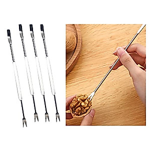 Qidol Stainless Steel Nuts Cracker Seafood Nutcracker Tool, Walnut Pecan Shellfish Crab Claw Leg Lobster Shell Opener Scooping Picks Tool, Heavy Duty Finger Protector Cutting with Non-slip Handle