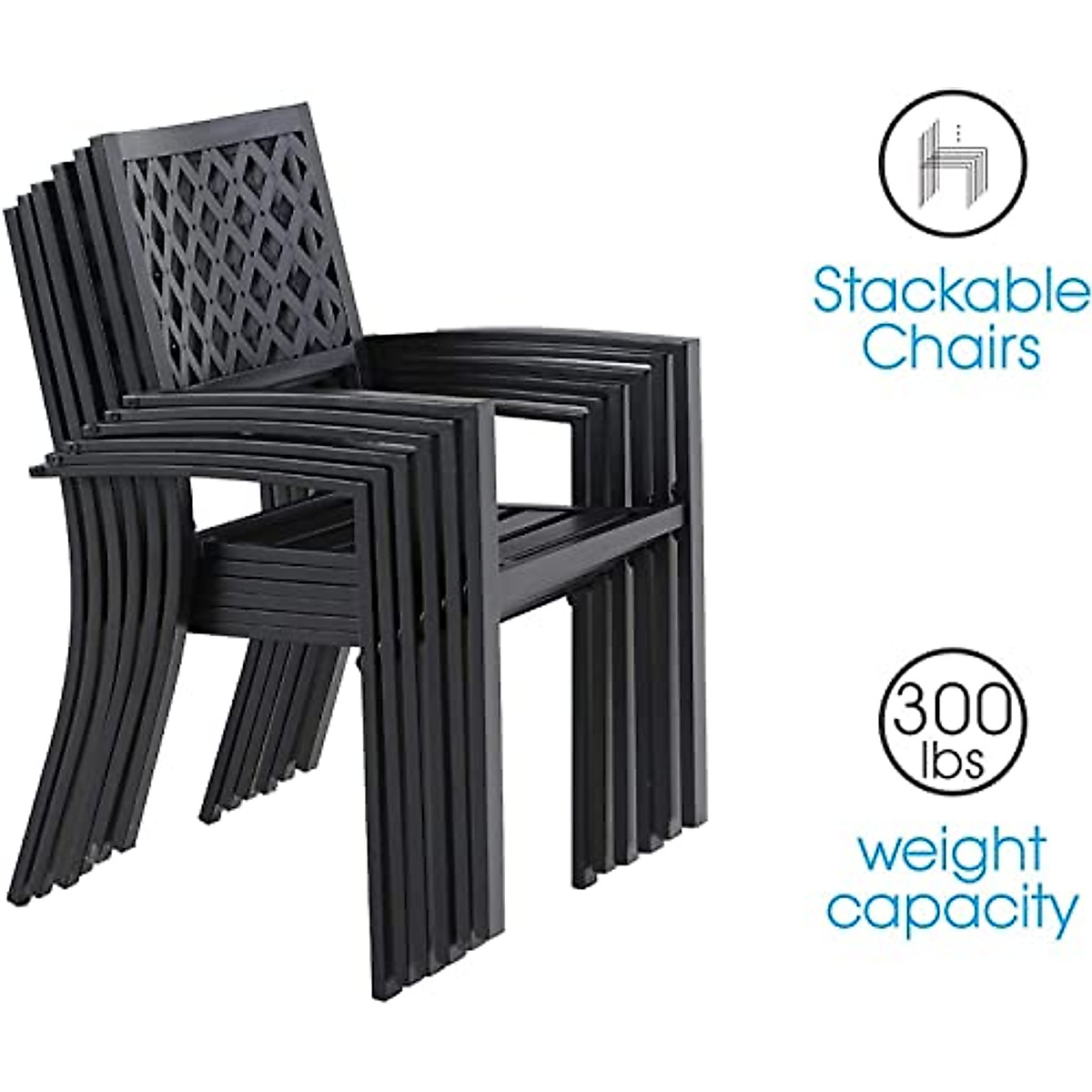 Sophia & William Outdoor Dining Set 7 Pieces Patio Furniture Set Patio Dining Set for 6, 4 x Patio Dining Chairs, 2 x Swivel Dining Chairs with Large Metal Dining Table for Patio Lawn Garden Backyard