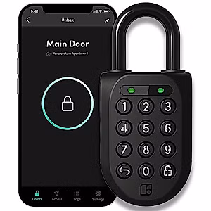 igloohome New Smart Padlock 2 (SP2), The Toughest Smart Padlock – Generate Access from Anywhere with The Mobile app (iOS/Android) – No WiFi Needed, Waterproof & Rechargeable