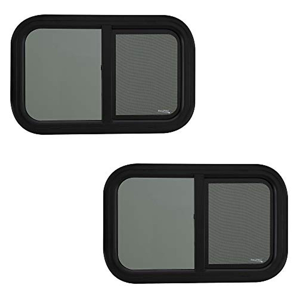 RecPro RV Window | 24" W x 15" H | Teardrop Horizontal Slide | RV Window Replacement | Optional 1 1/2" Trim (2 Windows, with Trim Kit) | Made in USA