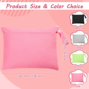 4 Pieces Wet Dry Bag for Baby Cloth Diapers Wet Diaper Bag Washable Travel Bags Reusable with 2 Pockets for Pool Yoga Gym Travel Beach Swimwear Clothes