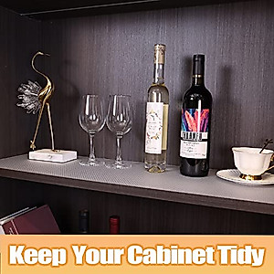 PABUSIOR Shelf Liner for Kitchens Cabinet, Waterproof Non-Adhesive Easy to Cut (17.7"x318"Wide,Clear) Cupboard Liner for Pantry, Drawer, Shelves,Desks