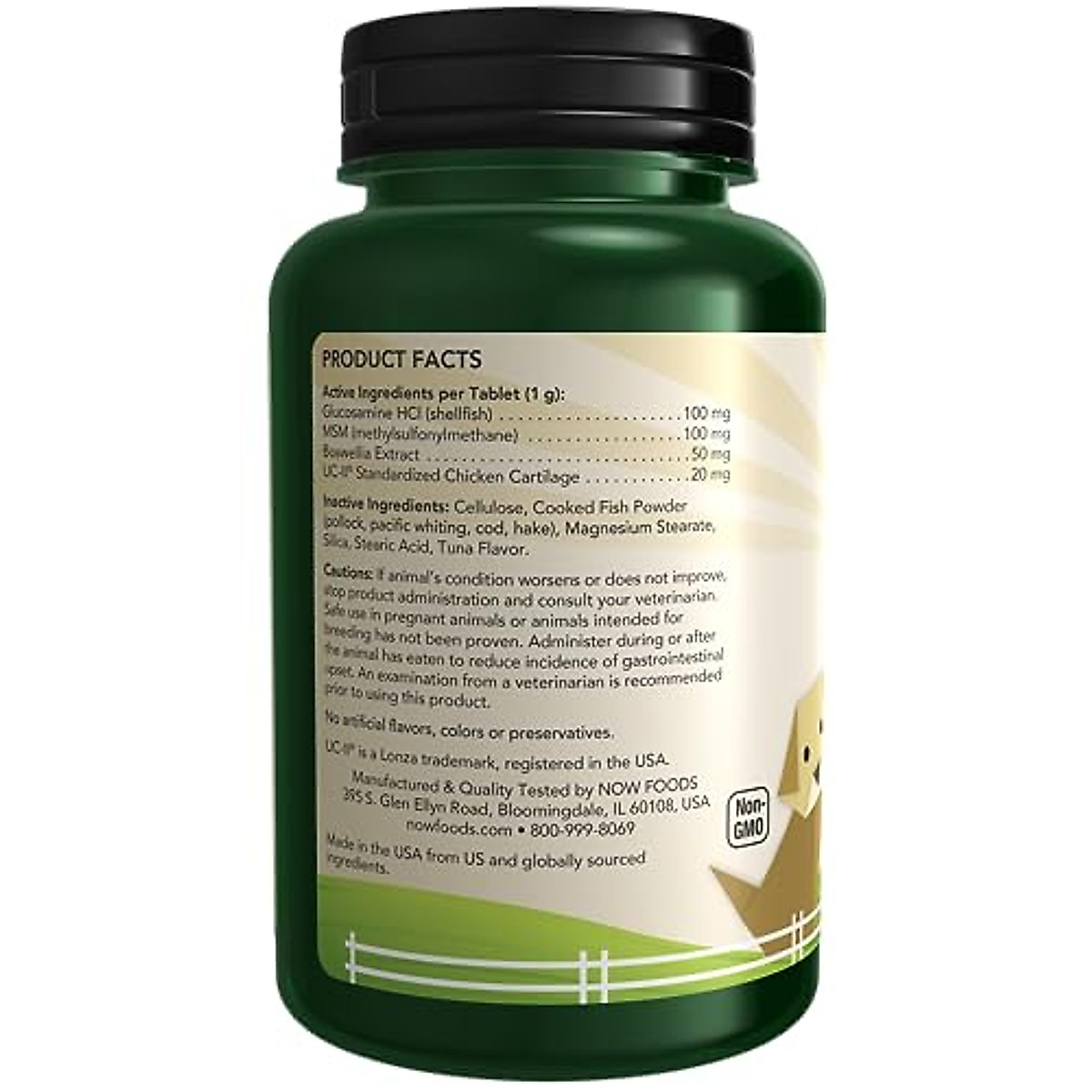 NOW Foods® Pets, UC-II® Advanced Joint Mobility for Dogs and Cats, Veterinarian formulated, Help Maintain Cartilage and Connective Tissue*, 60 Chewable Tablets (60 Grams)