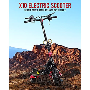 TIFGALOP Adult Electric Scooter Motor Power 1600W Maximum Speed 33 MPH Range 80~90KM，10 inch tubeless Off-Road Tires Convenient Folding Sports Scooter