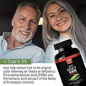 Pure Biotin for Hair Growth - Gray Hair Solution - Anti Gray Hair Women, Saw Palmetto for Women Hair Loss, biotin Vitamins for Hair Skin and Nails, paba Supplement, Gray Hair Pills, 3 B 180 Caps