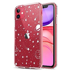RANZ iPhone 11 Case, Anti-Scratch Shockproof Series Clear Hard PC+ TPU Bumper Protective Cover Case for iPhone 11 - Universe