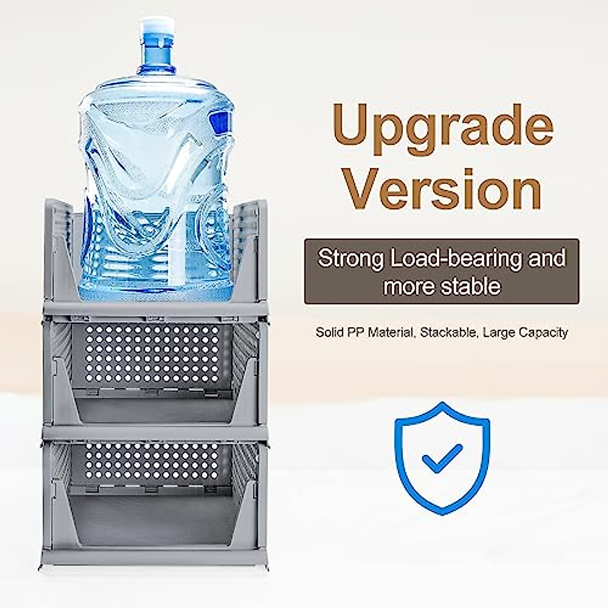 Homde 3 Pack Closet Organizer Stackable + 2 Pack Storage Bins 57.8QT with Lids and Wheels