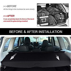 Powerty Compatible with Cargo Cover Subaru Crosstrek and Impreza 2018-2023 Accessories Rear Trunk Security Cover Retractable Trunk Cover Shielding Shade (Not Fit for Plug-in and Hybrid Models)
