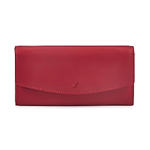 Zinda Genuine Leathers Women’s Wallet Purse Flap Over RFID Protection (Crimson)
