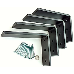 Heavy Duty Black Steel 6" x 8" Countertop Support Brackets