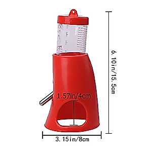 Litewoo 2 in 1 Hamster Water Bottle, Automatic Drinker and Cabin Fits Syrian Dwarf Hamster Mouse Gerbil Mice Chinchilla Small Animal (Red)