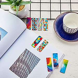 36 Pieces Optical Magnetic Bookmarks Laminated Magnet Book Markers Colorful Magnetic Page Clips Bookmarks for School Office Teacher Student Classroom Stationery Supply, 18 Designs