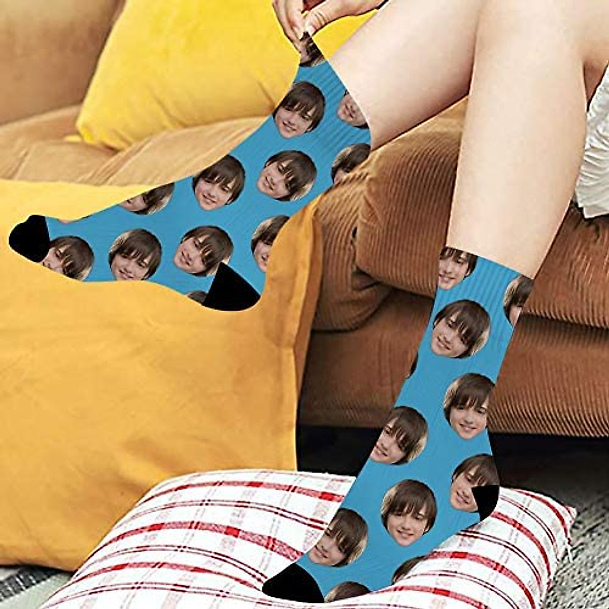 Shinelady Custom Photo Socks Personalized Funny Face Socks Customized Your Picture on Socks for Men Women