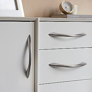 JIASENBAO 10 Pack Brushed Nickel Cabinet Pulls 5 Inch Arch Twisted Silver Handles Drawer Kitchen Cupboard Bathroom Dresser Cabinet Hardware Zinc Alloy