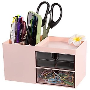 XDRELEC Pen Holder, Office Desk Organizer, and Accessories，Multi-Functional Pencil Cup， Pencil Holder for Desk ，Pen Organizer，Desktop Stationary Organizer，Office Organization and Storage (Pink)