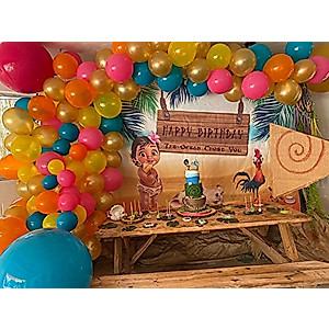GYA 7x5ft Moana Happy Birthday Backdrop 1st Birthday Party Sea Summer Photography Backdrop Baby Shower Moana Background Table Decoration