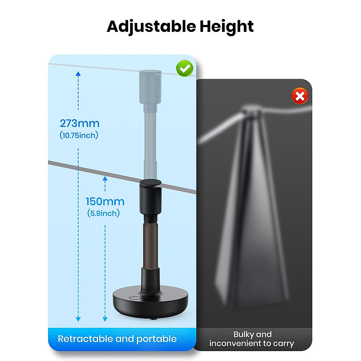 TOPK 4 Pack Fly Fans for Tables, AA Battery Powered Portable Scalable Indoor Outside Food Fly Fan for Picnic, Party, Restaurant, Kitchen and BBQ