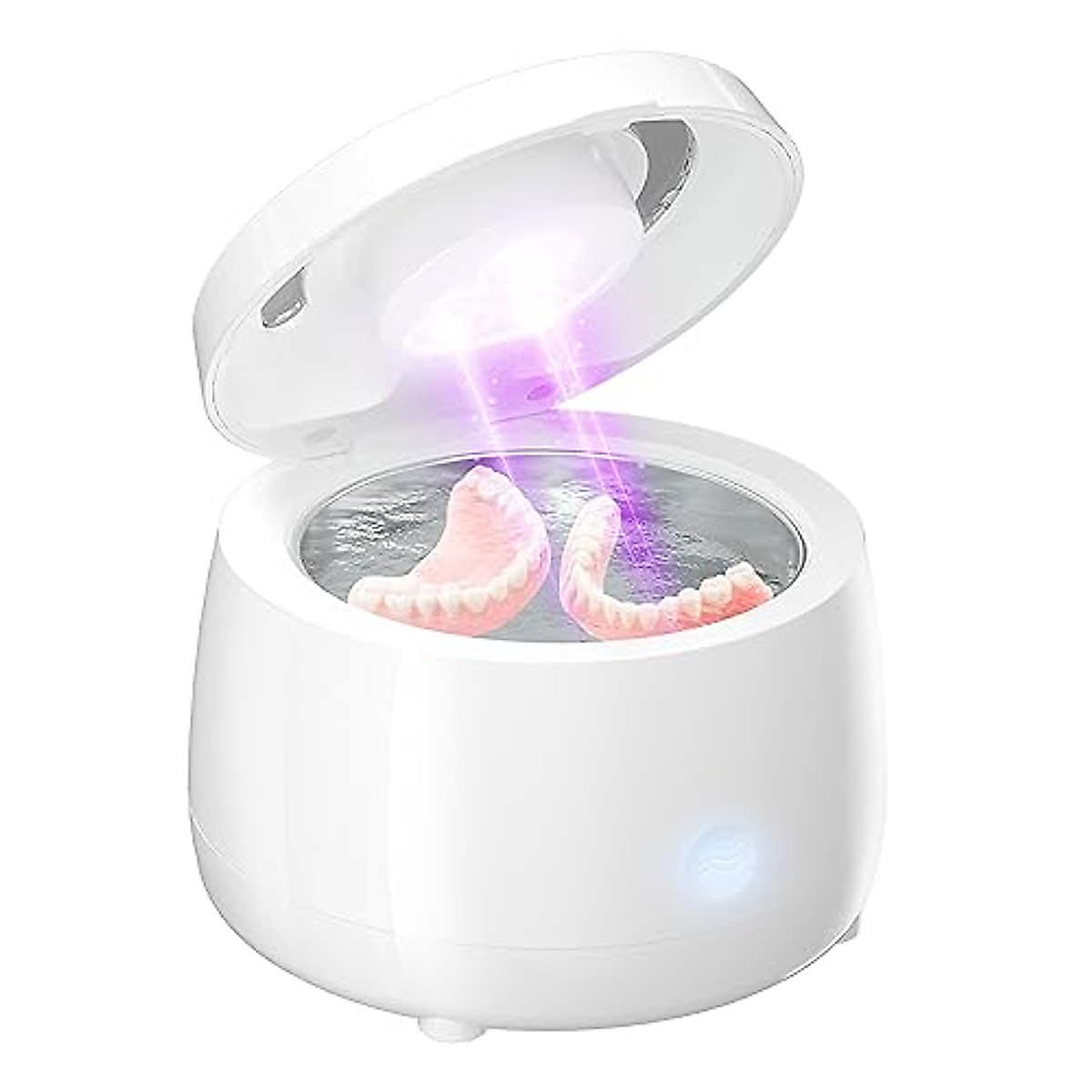 WPDGAD Ultrasonic UV Cleaner for Dentures, 30W Professional Ultrasonic Cleaner Machine for all Dental, Retainer, Aligner, Braces, Mouth Guards, Toothbrush Head, Shaver Head, Jewelry, White
