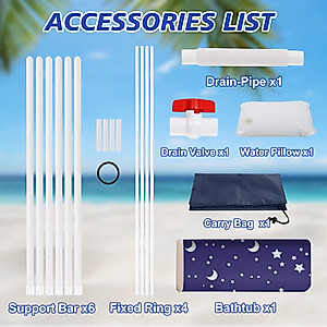 DAILYLIFE Portable Bathtub Adult, Ice Bath Tub for Athletes, Portable Bath tub for adults, Foldable Bath Tub, Hot Tub for Shower Stall, Japanese Soaking Bath Tub with Pillow, Easy assembly(Moonstar)