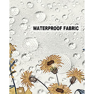 Outdoor Pillow Covers 18 x 18 Inches, Fall Wild Flowers Waterproof Throw Pillow Cover Set of 2, Rustic Autumn Botanical Leaves Home Decorative Square Cushion Covers for Patio/Tent/Couch/Garden