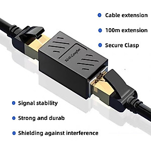 DGTJEVU RJ45 Coupler Ethernet Cable Extender 6 Pack in Line Network Cable Coupler Cat7 Cat6 Cat5 Cat5e Ethernet Coupler Adapter Female to Female, Black
