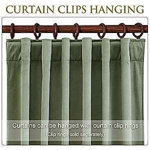 StangH Sage Green Curtains 84 inches, Super Soft Thick Velvet Drapes for Nursery Bedroom Thermal Insulated Privacy Doorway for Home Office/Bathroom, W52 x L84 inches, 1 Panel